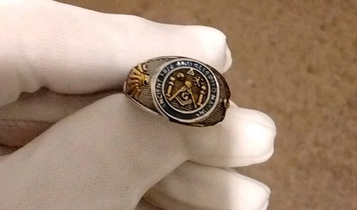 Silver Masonic Ring (SIZE 12) Master Mason Square Compass Freemason | eBay
