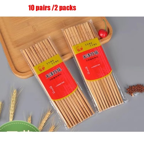 10 pairs /2 packs Chopsticks Bamboo Wood Plain Chop Sticks Beautiful ...