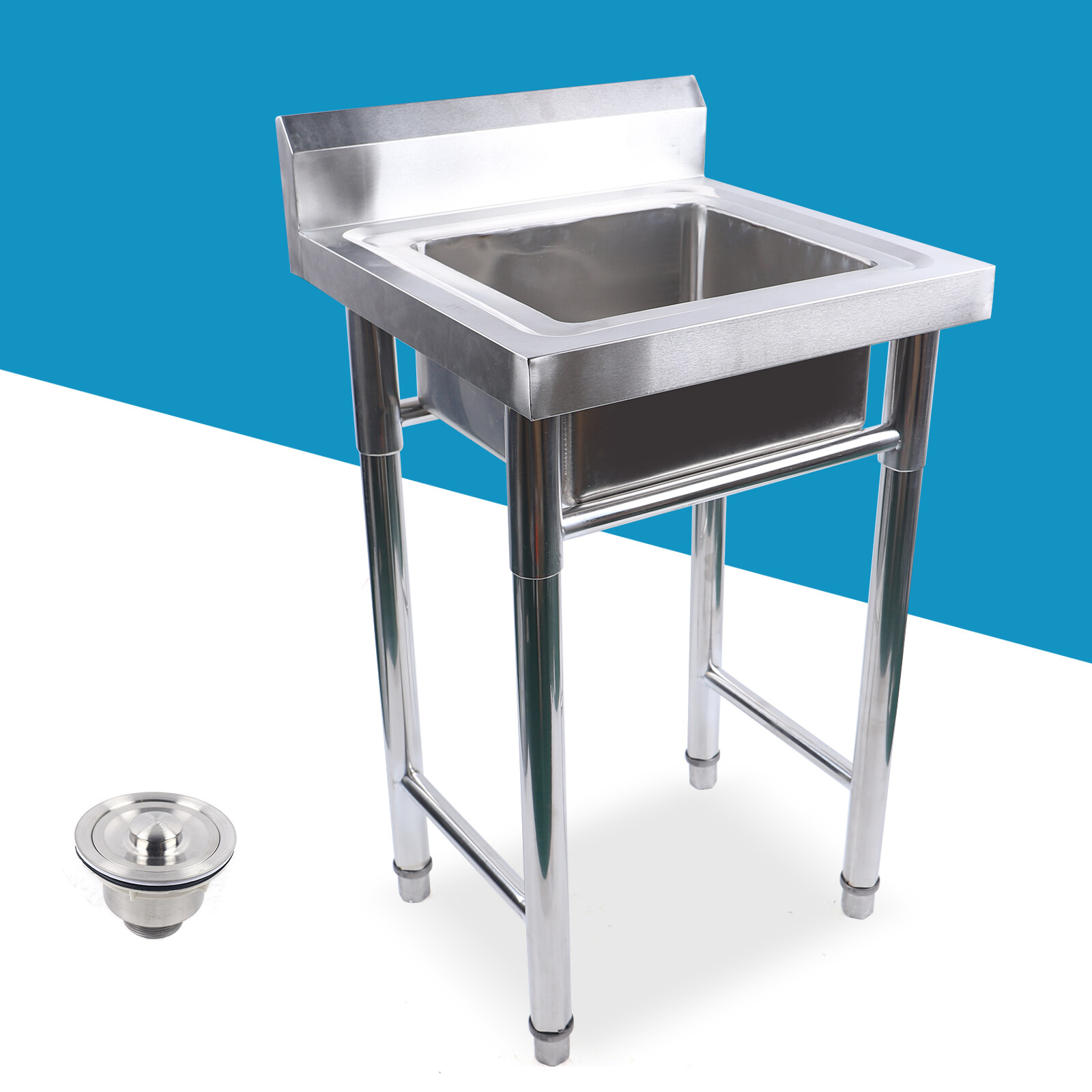 Commercial Sink Stainless Steel Tub Mop Sink With Legs Cafe Laundry ...