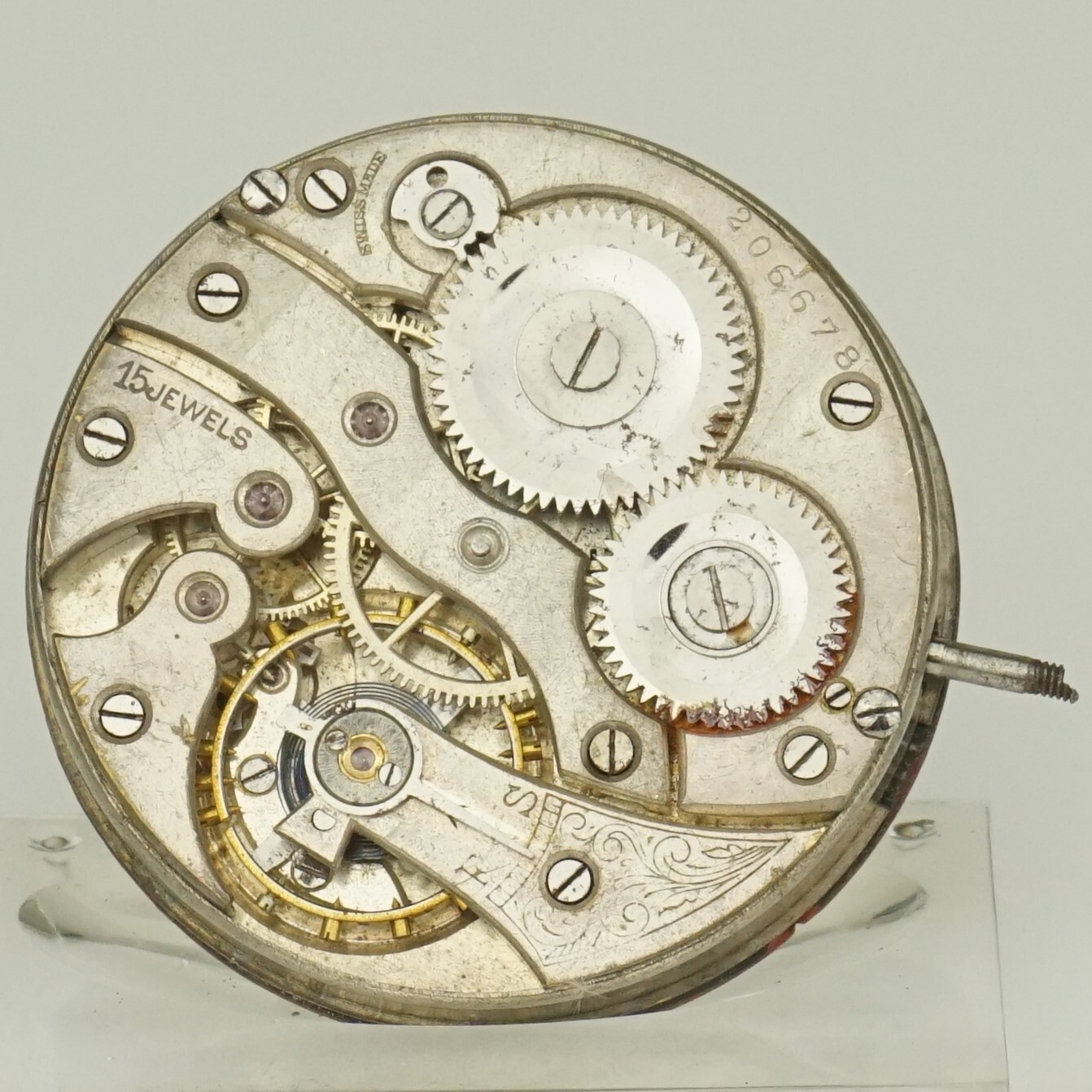 Rare! Pocket Watch Movement Men's no fusee duplex chr… - Gem