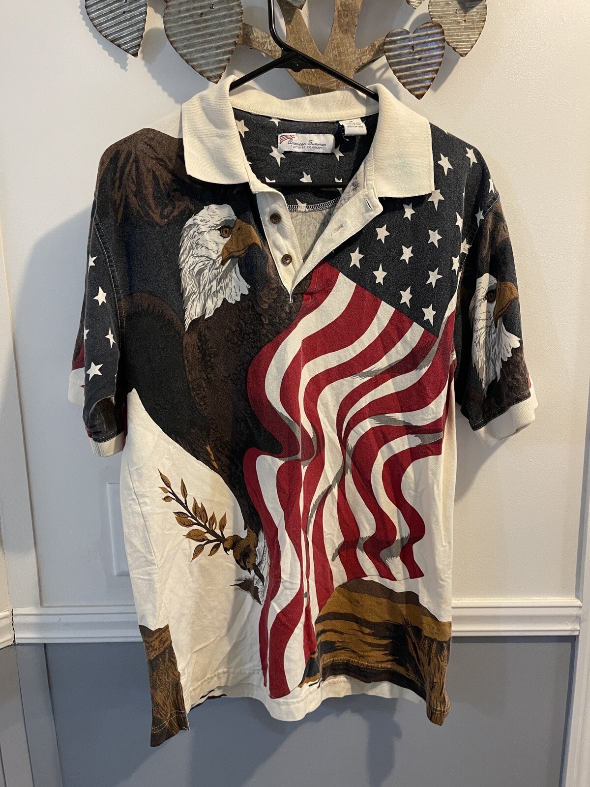 American Summer Eagle M Polo Shirt Vintage - Gem