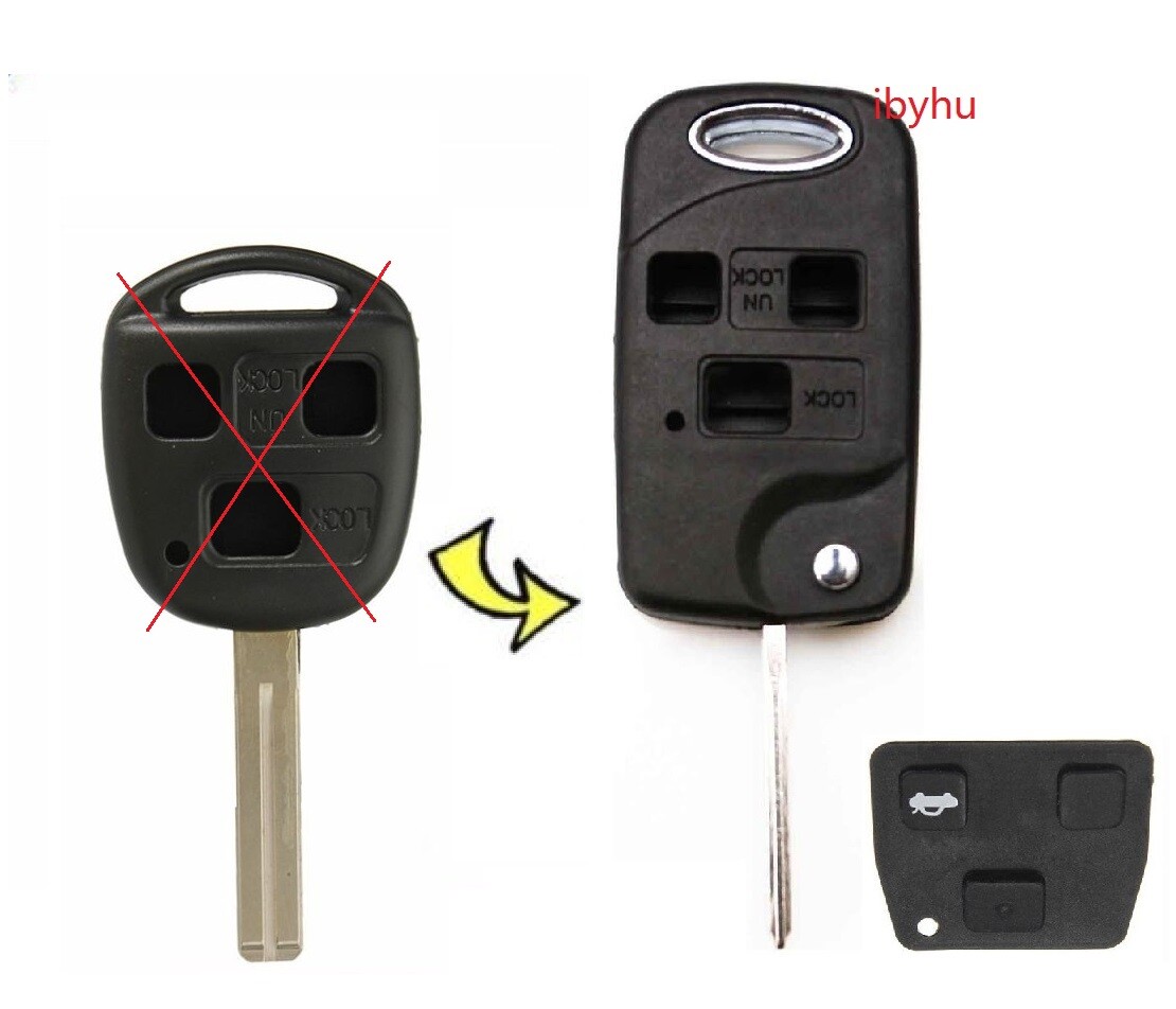 3 Button CONVERSION Flip Key Fob & Button Pad for Lexus IS200 GS300 ...