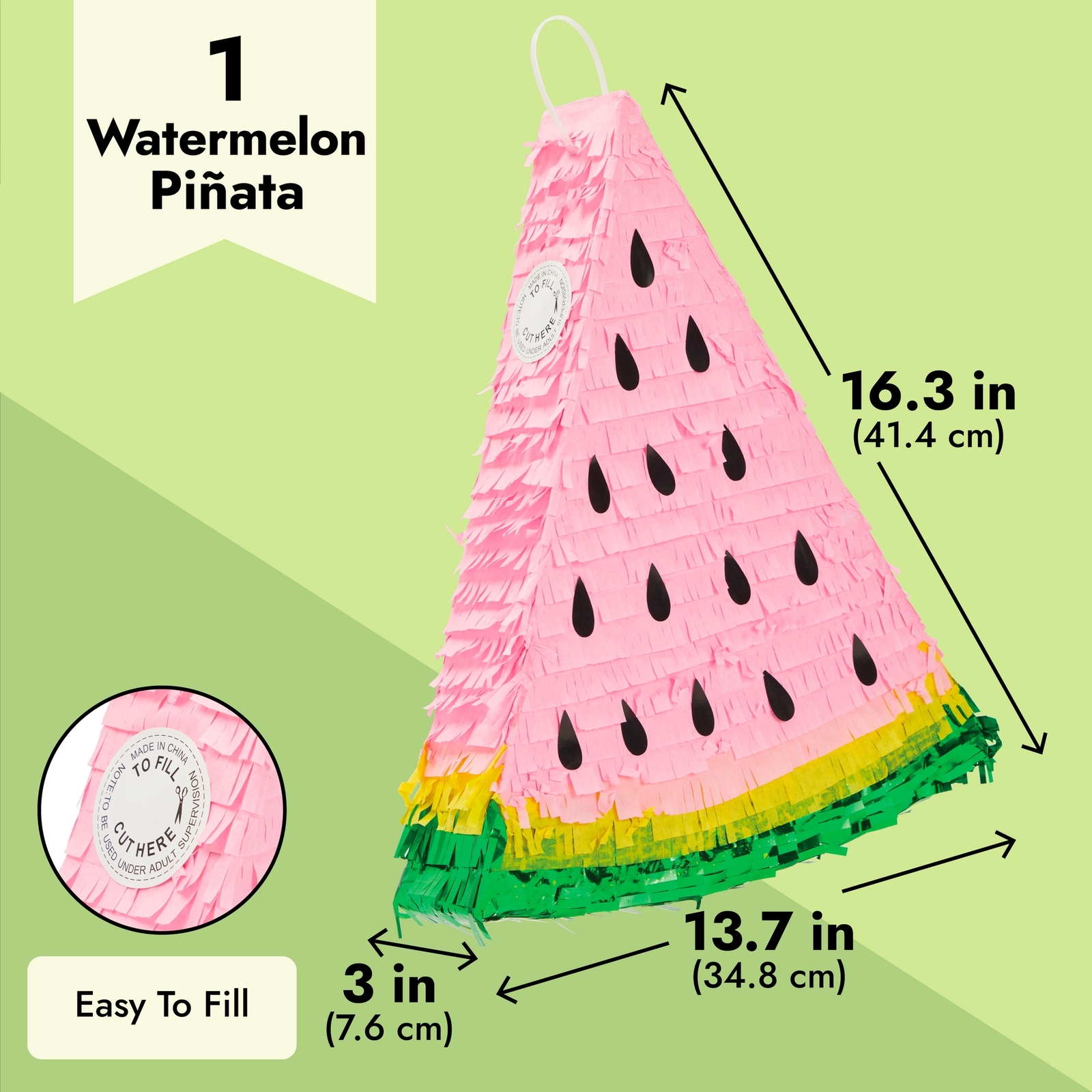 Watermelon Pinata for Kids Birthday, One in a Melon Party Decorations ...