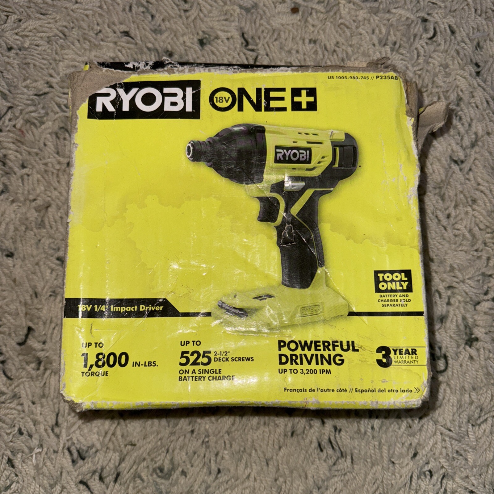 Ryobi 18V One+ Brushless 18V 1/4" Impact Driver (Tool Only) P235AB | eBay