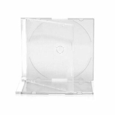 2 x Slimline Single Clear Tray CD DVD Jewel Cases 5.2mm High Quality ...