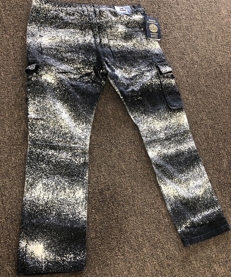DAMATI BLACK DISTRESSED RIP EXCLUSIVE UPSCALE FASHION JEANS MEN'S SIZE ...
