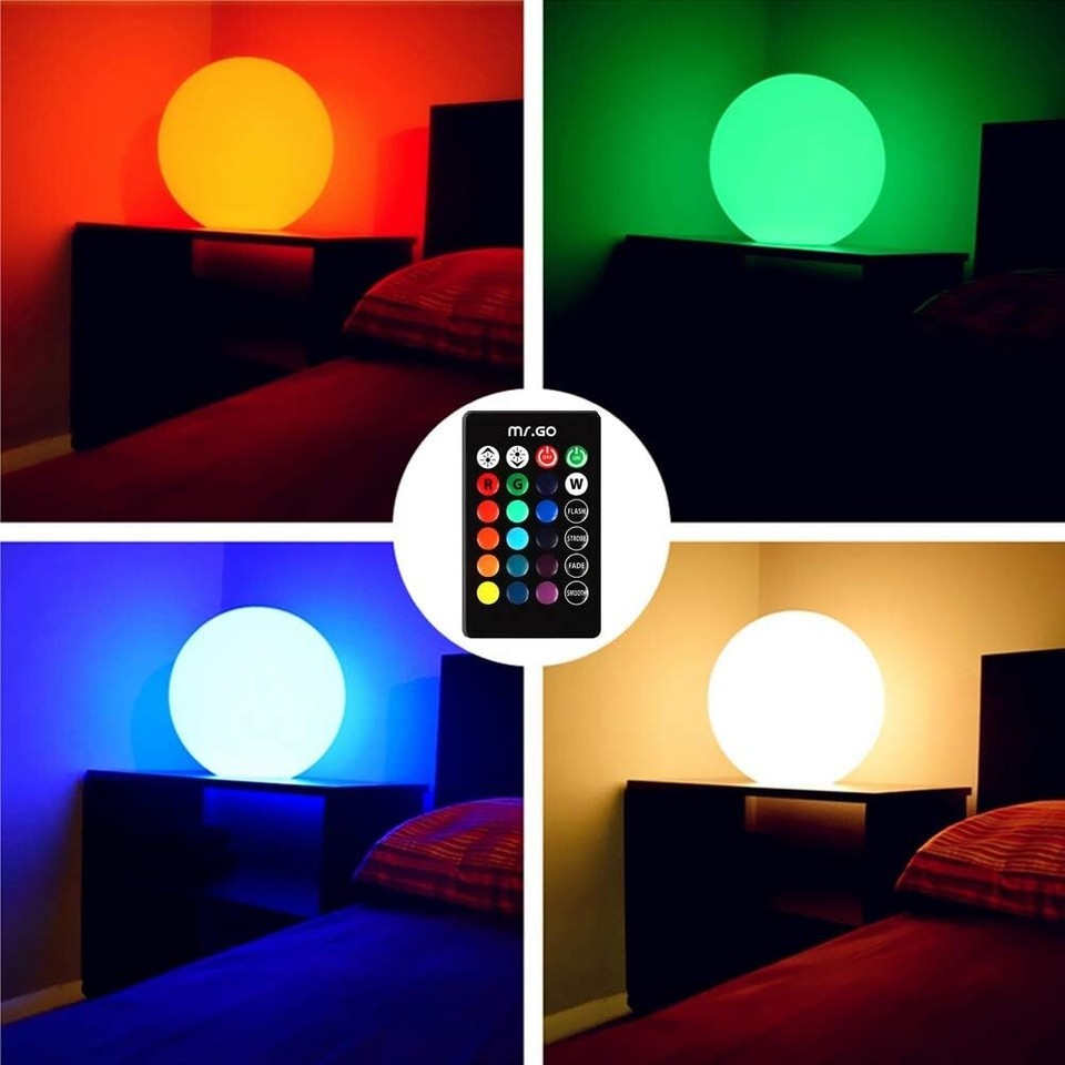 Color-Changing 12-Inch Sphere Light - Wireless, Rechargeable, Remote ...