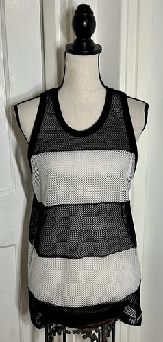 Young & Reckless Black White Stripe Net Tank Top Size Small Y2k 2000’s ...