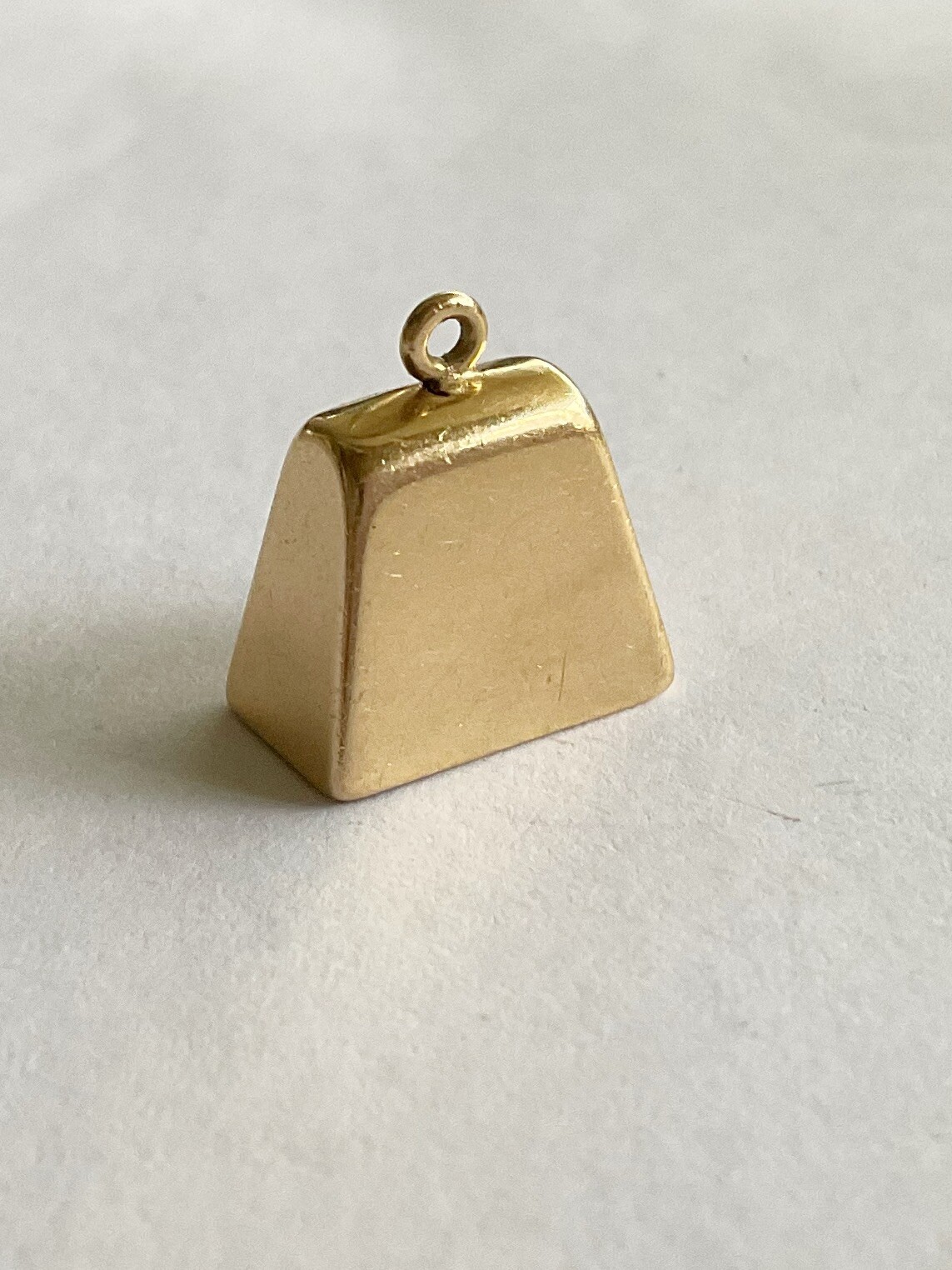 Antique 14k Bell Charm/Drop - Gem