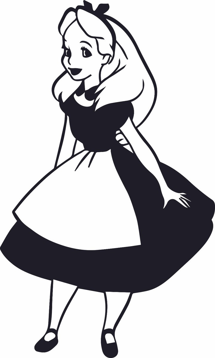Alice In Wonderland Black And White Clip Art Alice Wonderland Vector