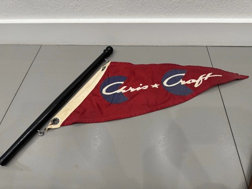 Vintage Chris Craft Boat Burgee Flag Motorboat RARE With Pole | eBay