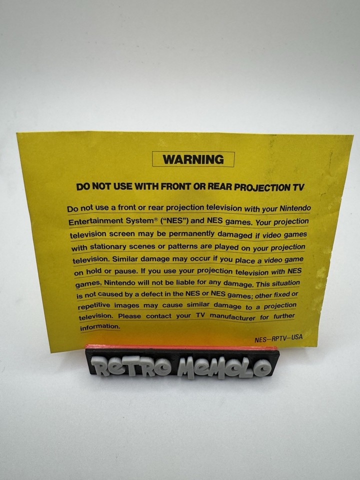 Nintendo NES Rear Projection TV Yellow Warning Insert NES-RPTV-USA | eBay