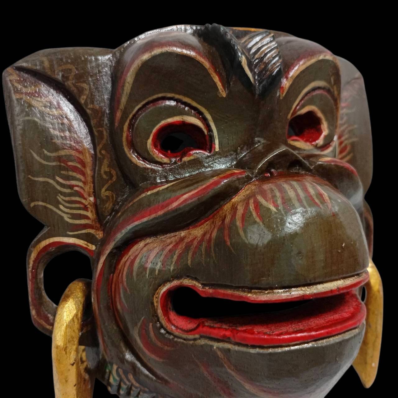 Barong Monkey Balinese Brown Hand Carved Wood Bali Mask Indonesia Wall ...