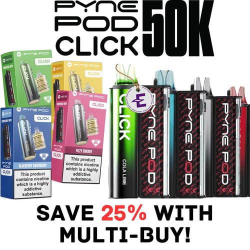 PYNE Pod Click 50k Vape Kit Pen 10k Replacement Prefilled Refill | 20mg ...