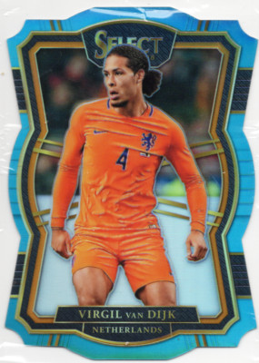 2017 Panini Select Soccer Virgil van Dijk Light Blue Die Cut #128 227/ ...