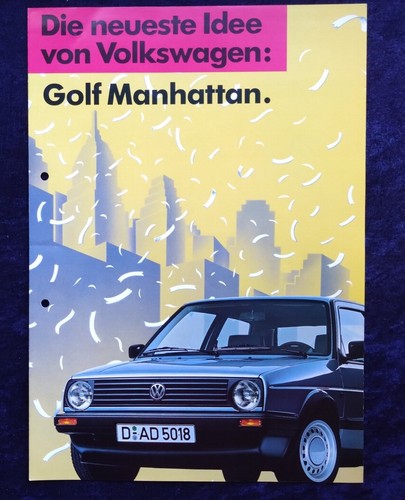 VW Golf 2 Manhattan Sondermodell Prospekt, 1988 .....gelocht | eBay.de
