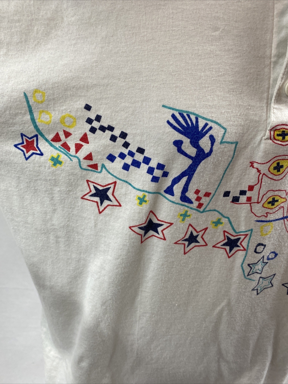 Vintage Prince Tennis Shirt 90's White Neon Hype Abst… - Gem