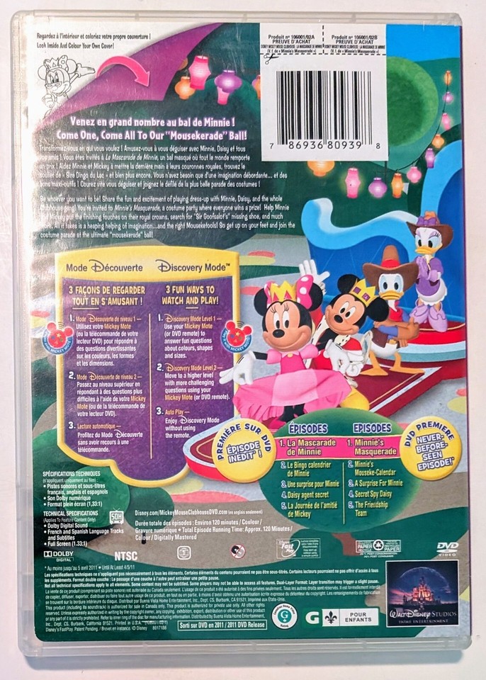 Mickey Mouse Clubhouse: Minnie's Masquerade DVD (2011) - Region 1 - EN ...