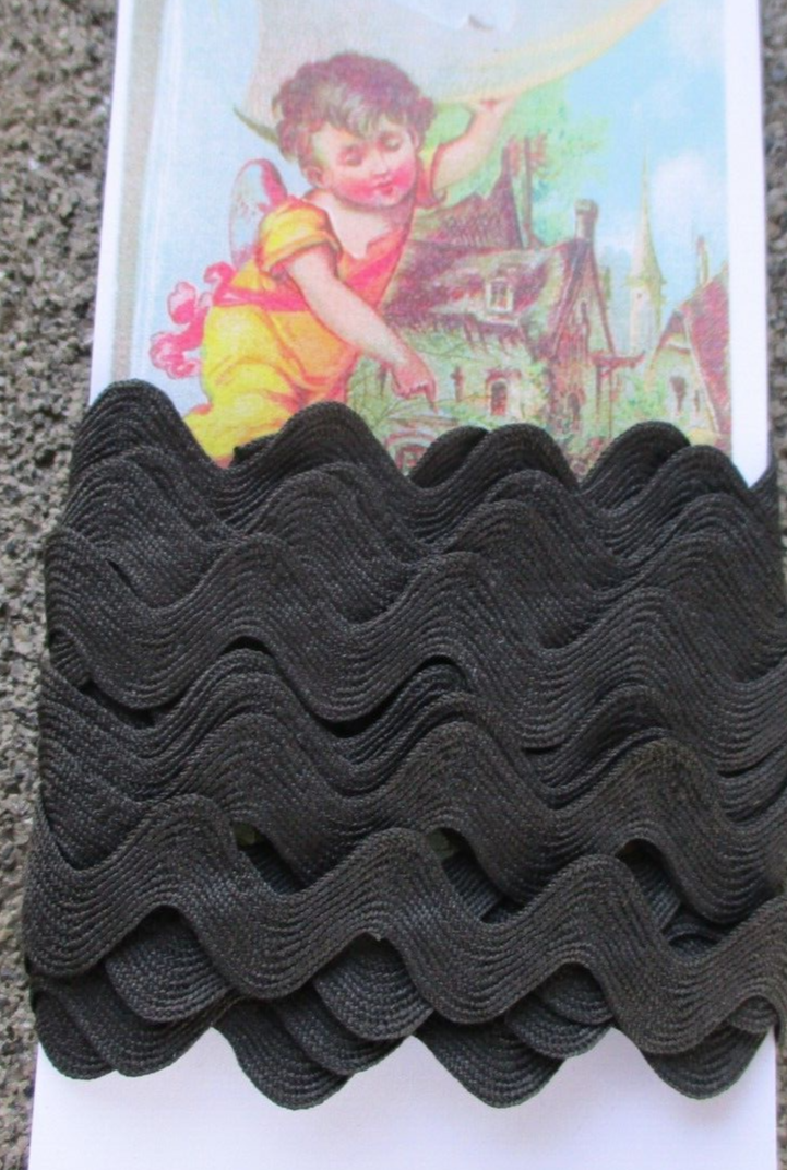3 yd~Large 3/4" Vintage Black Cotton Ric Rac Trim~NOS Rick Rack | eBay