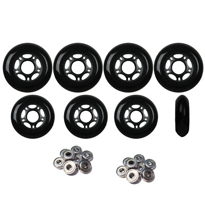 Inline Skate Wheels HILO SET 76mm 80mm 82A Black Outdoor Hockey -Abec 9 ...