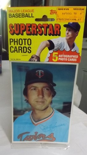1981 Topps Baseball Superstar Photo Cards 5 Photo Cards per Pack 7 X 5 ...
