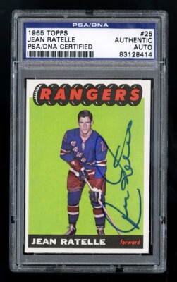 1965 Topps 25 Jean Ratelle PSA PSA/DNA High Grade Autographed Signed ...