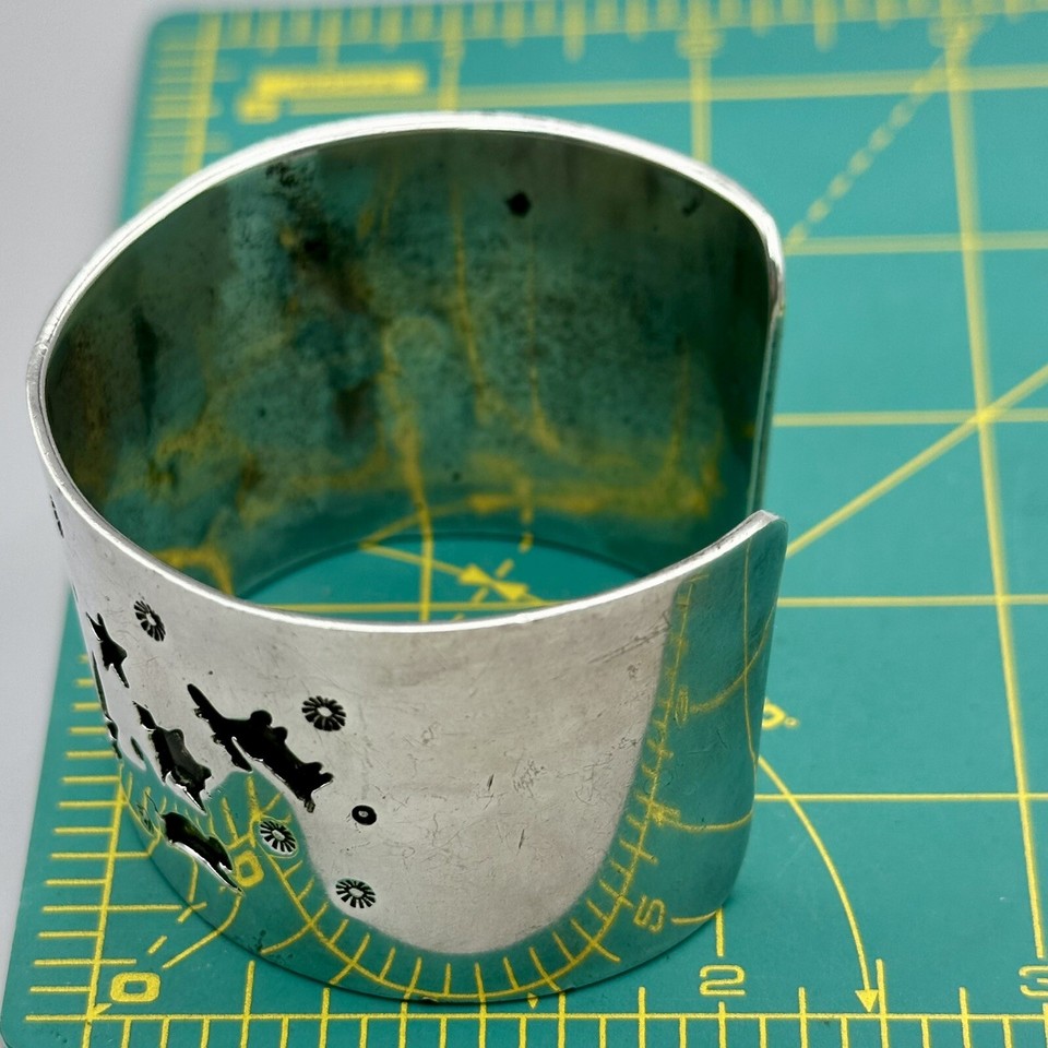 Navajo Andy Marion Cuff Bracelet Sterling Silver Signed Native American ...