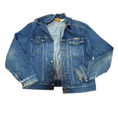 Vintage Grunge Rustler Denim Jacket Blue Classic Trucker Style Size ...