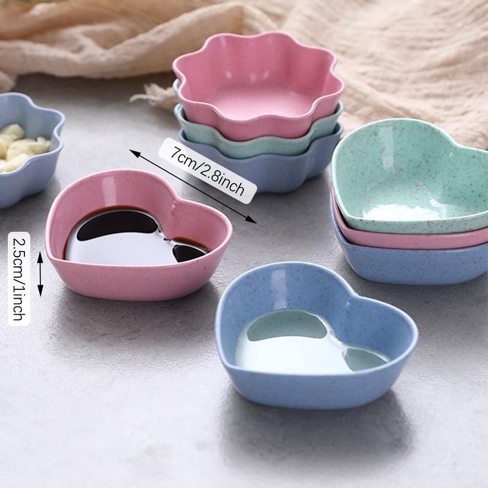8 Pack Sauce Dish Dipping Bowls Soy Multicolor Mini Appetizer Plates ...