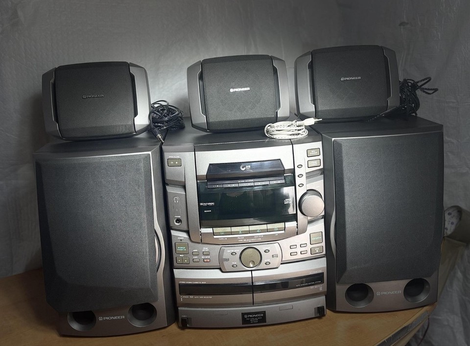 Pioneer Stereo File Receiver System 25 CD AM FM Dual Cassette Audio XR ...