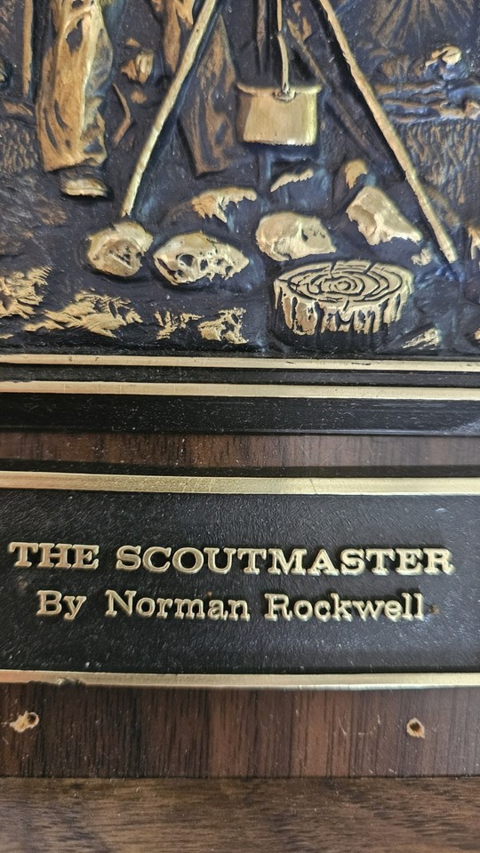Boy Scout Rockwell Metal Plaque "The Scoutmaster " Over Camp Fire | eBay