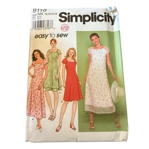 Simplicity Easy to Sew 9118 Pattern Dress Y2K Semi Fitted Layered Uncut ...