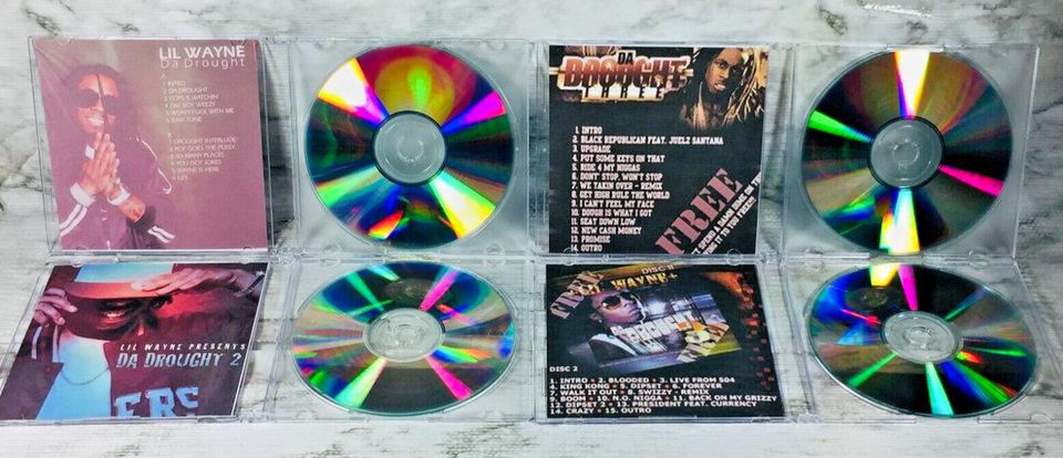 LIL WAYNE - DA DROUGHT (1 2 3) 4 DISC COLLECTION LOT (PROMO) MIXTAPE ...