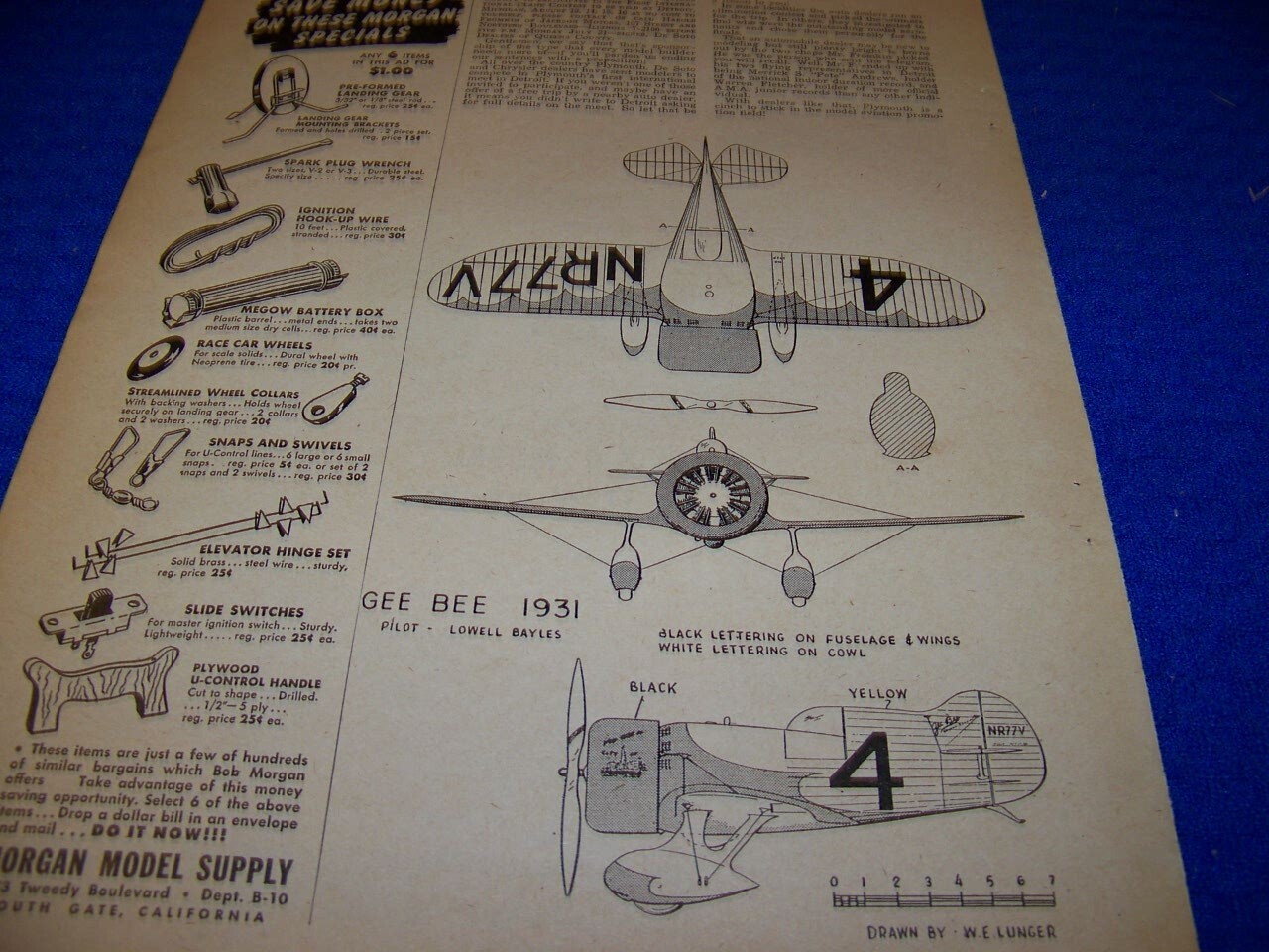 1931 GEE BEE 1931 PILOT: BAYLES..3-VIEWS/PROP/MARKINGS (787HH) | eBay