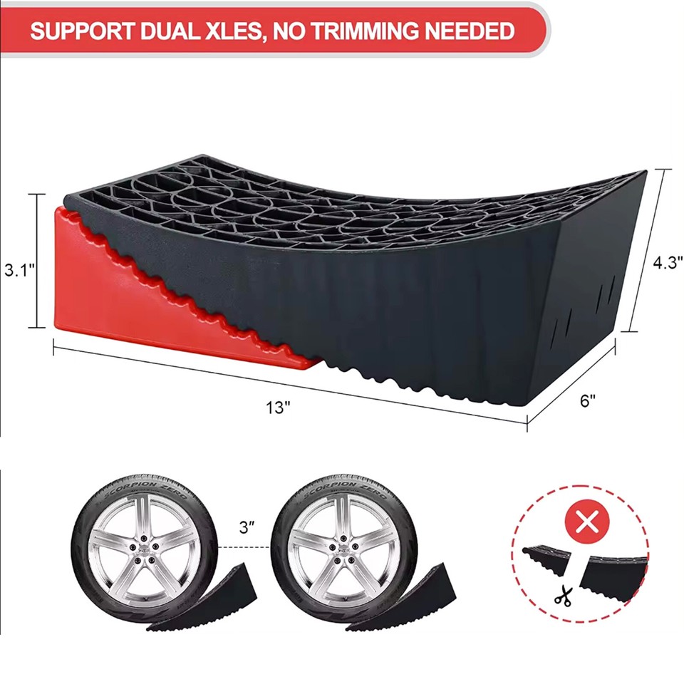 2 Pk Camper Leveler RV Truck Leveling Blocks Ramps Wheel Chock Parking ...