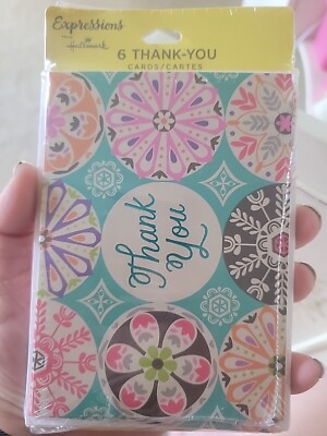 Hallmark Expressions Thank You Cards with Envelopes 6 Pack | eBay