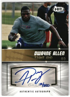 2012 Sage Hit Dwayne Allen Rookie Auto Clemson Tigers #A83 | eBay