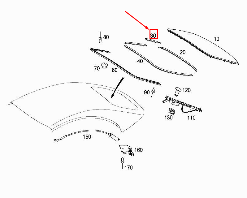 MERCEDES-BENZ E A207 Convertible Right Frame Sealing A2097770498 NEW ...