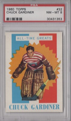 Chuck Gardiner 1960 Topps PSA 8 NM-MT Graded Card All Time Greats HOF ...