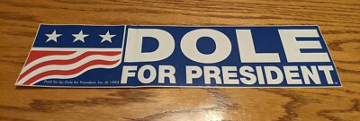 BOB DOLE for President 1996 Bumper Sticker Vintage Collectable | eBay