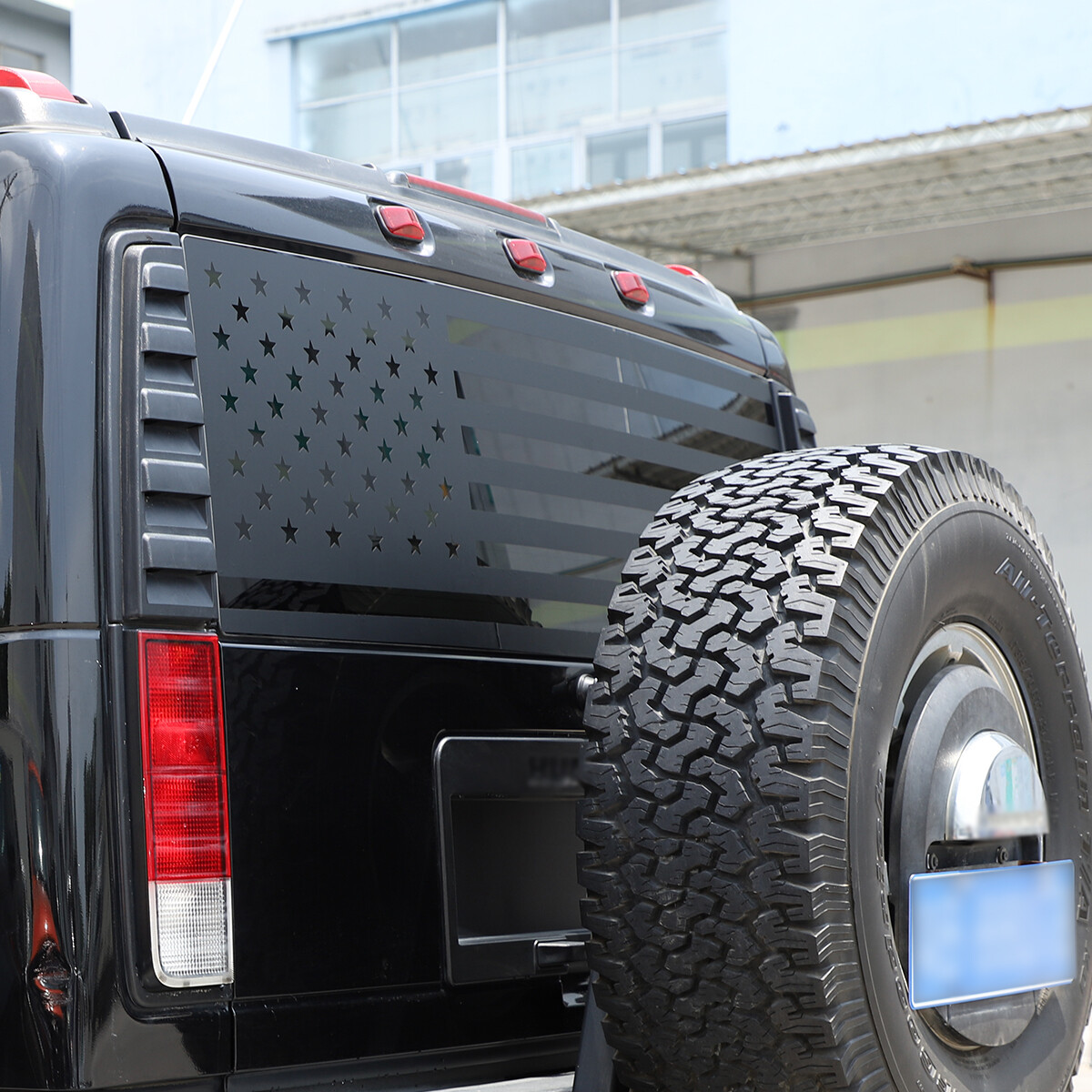 Fit For Humme-r H2 2003-2009 Window Decal American US Flag Sticker Rear ...