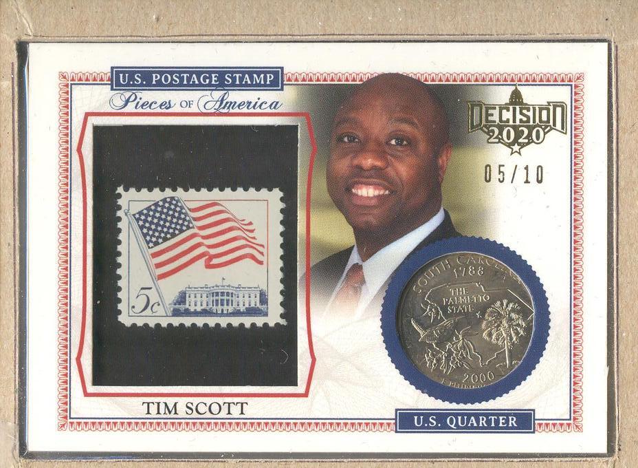 Tim Scott POA-58 2020 Decision 2020 Pieces of America Stamp Quarter 05/ ...