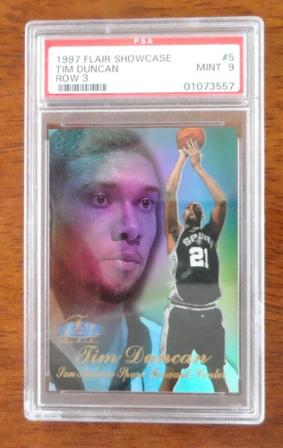 1997 FLAIR BASKETBALL SHOWCASE ROW 3 #5 TIM DUNCAN PSA 9 G-300 | eBay