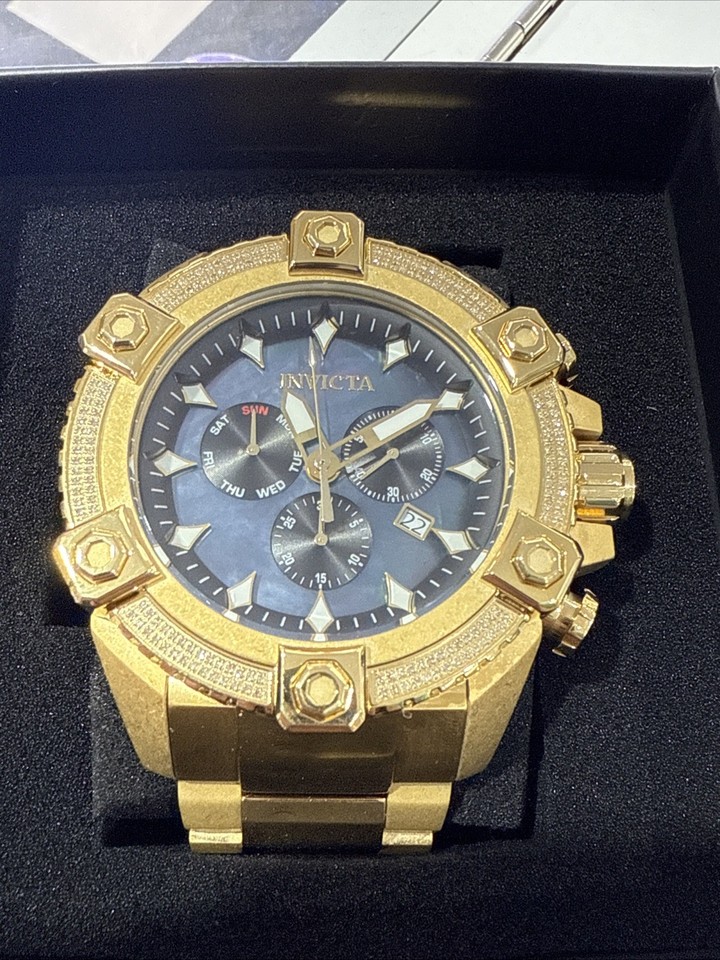 BRAND NEW INVICTA PRO DIVER DIAMOND GOLD PLATED MENS WATCH | eBay