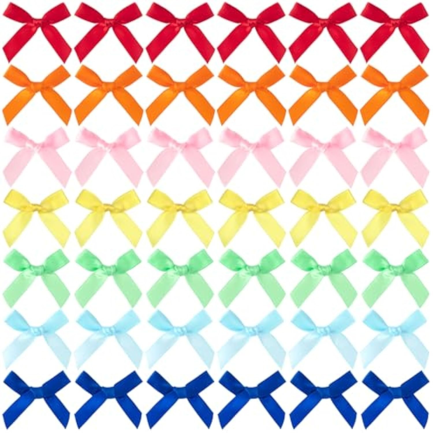 70pcs Mini Ribbon Bows for Craft, Small Satin Ribbon Bow, Colorful Bow ...