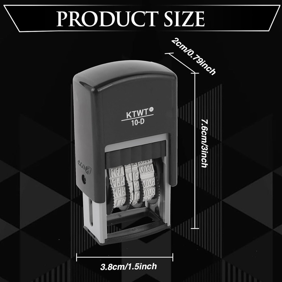 Date Stamp, Self-Inking Date Stamps, US Format MMM-DD-YYYY, Black ...