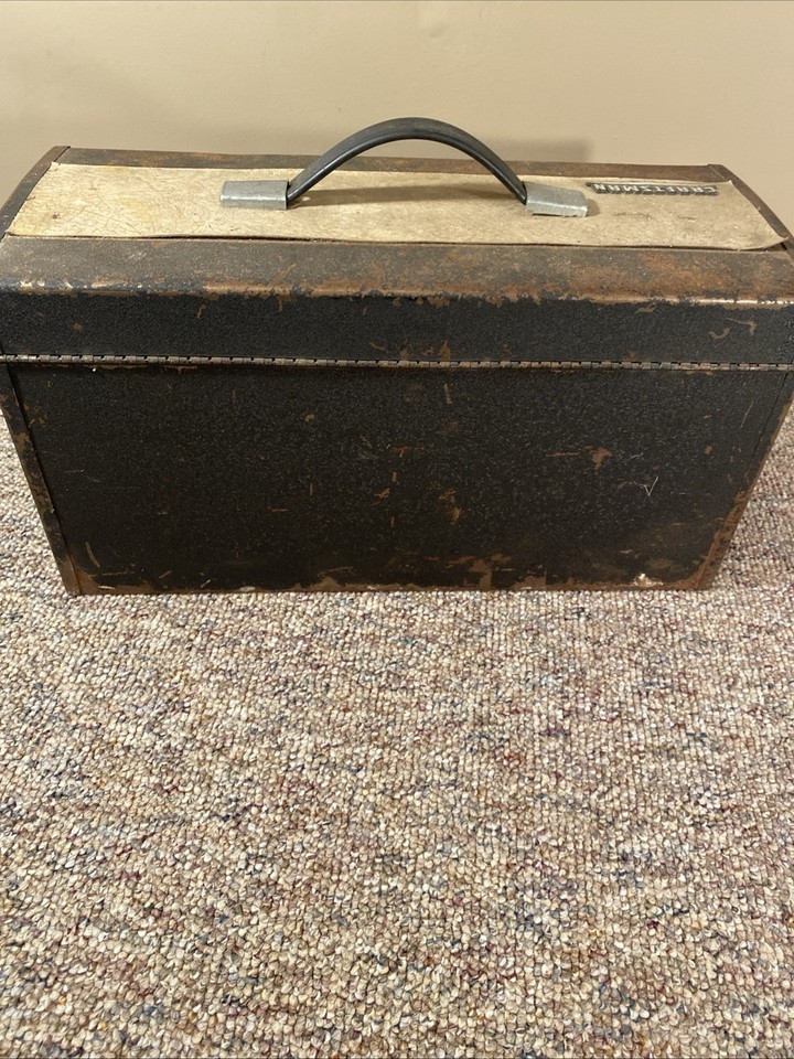 Vintage Craftsman Metal / Wood Grain 2 Drawer RALLY Racing Tool Box w ...