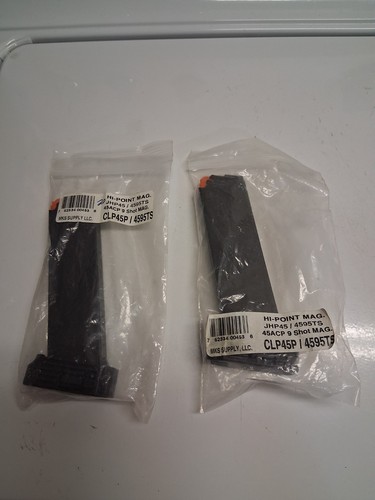 2 - HI-POINT .45 ACP 9 RND. NEW OEM MAGAZINES FOR JHP45/4595TS PISTOL ...