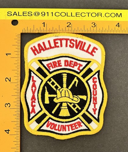 VINTAGE TEXAS TX HALLETTSVILLE VOLUNTEER FIRE DEPT PATCH LAVACA COUNTY | eBay
