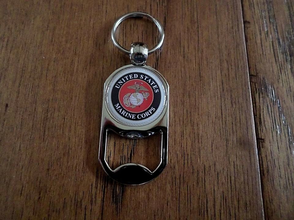 MILITARY MARINE CORPS EGA METAL KEY CHAIN / KEY RING BOTTLE OPENER EGA ...